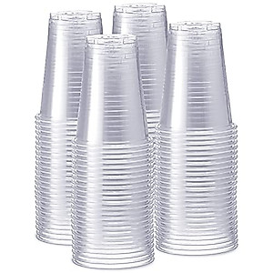 [240 Count - 16 oz.] Clear Disposable Plastic Cups - Cold Party Drinking Cups