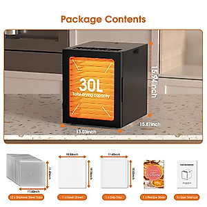 Food Dehydrator Machine, 12-Trays Stainless Steel Digital Food Dryer for Home,10 Presets, 48H Timer and Temperature Control, 850W Dehydrators for Food and Jerky, Dog Treats,Meats & Veggies