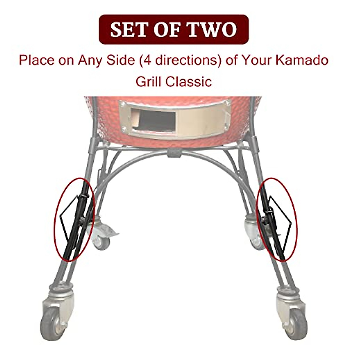 KAMaster Grate Rack for Kamado Grill Classic Grills Powder Coated Steel Perfect Accessory to Store Grill Grate or Plate Setter/Store Grate Rack While Lighting Grill (Large)