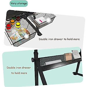 XiVue Adjustable Glass Drafting Table,Versatile Art Study Table,with Storage Drawers,Art Studio Design Sketching Painting Work Station