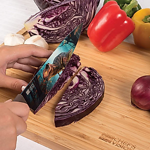 CHEF'S VISION Jurassic Knife Set Bundle With BEHOLD Wall-Mounted Magnetic Holder Silver