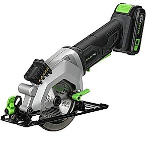 GALAX PRO 20V 4-1/2" Cordless Circular Saw with 2.0Ah battery, Laser Guide, Rip Guide, 2 Pcs Blades(24T+ 60T), 3400RPM, Max Cutting Depth 1-11/16"(90°), 1-1/8"(45°)