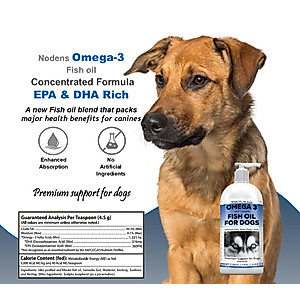 Fish Oil for Dogs Natural Omega 3 Fish Oil Liquid - Dog Skin & Coat Supplement - Dog Fish Oil Supplement for Shedding, Allergy & Itch Relief - Omega 3 Fish Oil Dogs Joints, Immune Support & Digestion