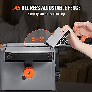 VEVOR Spiral Benchtop Jointer, 8-Inch, 2HP 10000 RPM Bench Top Wood Jointer, 18-Blade Spiral Cutterhead with Extendable Arm up to 6.5'' and 8x42.3'' Worktable 0-1/8'' Adjustable Depth, for Woodworking