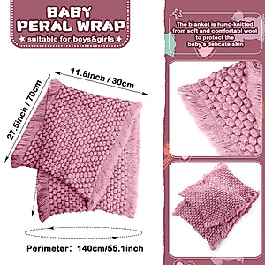 6 Pcs Newborn Photography Props Outfits Baby Photo Props Long Ripple Wraps Toddler Swaddle Blankets Photography Mat Headband Classic Outfits Infant Toddler Boys Girls Posing Props, 0-6 Months (White)