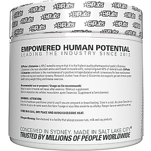 EHP Labs L Glutamine Powder Amino Acids - L-Glutamine, Workout Recovery, Immune Health & Gut Health Support (500g) - 100 Servings