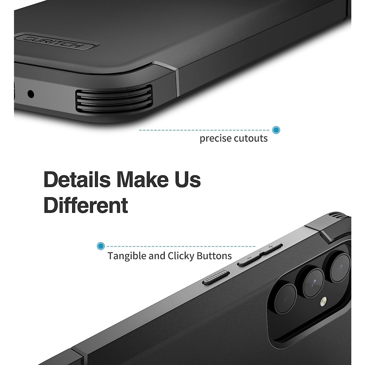 SURITCH for Samsung Galaxy A54 5G Phone Case, Full Body Shockproof Protective Military Grade Rugged Dual Layer Case with Built in Screen Protector -Black