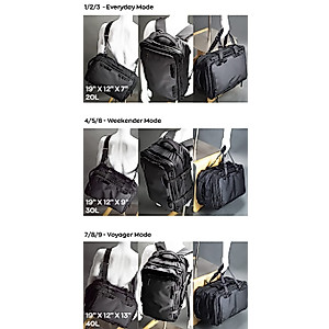 New | Carry-on Large Travel Backpack for Men | Double Expandable Convertible 20L/30L/40L | by Taskin San Francisco | Gen 3