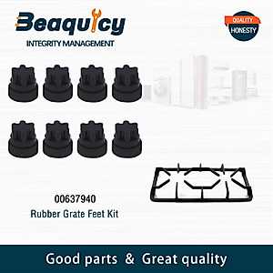 8Pcs 00618112 00637940 Rubber Grate Feet Part by Beaquicy - Replacement for Thermador, Bos-ch Gas Range/Cooktop - Replaces 00617174, 617174, 00618112, 618112, 1999626, AH3478553, EA3478553, PS3478553