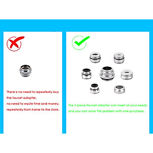 Carvedexquisitely Faucet Adapter Kit, Brass Kitchen Sink Aerator Adapter,Male/Female Sink Faucet Adapter to Connect Garden Hose, Water Filter, Standard Hose via Diverter (7 Pieces)