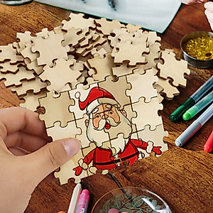 UPlama 300PCS Blank Puzzles, Freeform Blank Puzzle Pieces Blank Wooden Puzzles DIY Jigsaw Puzzles Plain Puzzle Pieces for Crafts, Arts, Card Making (1.18" x 1.18")