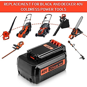 40 Volt 3.0Ah LBX2040 Replacement Battery for Black and Decker 40V Battery Compatible with Black and Decker Lithium Battery LBX2040 LBXR36 LBXR2036 LST540 LCS1240 LBX1540 LST136W Power Tools(Yellow)
