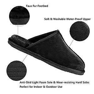 CLPP'LI Mens Slip on Slippers - Black - 11