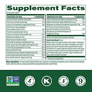 MegaFood Men's 40+ One Daily Multivitamin for Men With Vitamin B, Vitamin D3, Selenium, Zinc & Real Food - Immune Support, Energy Metabolism, and Muscle & Bone Health – Non GMO; Vegetarian - 90 Tabs