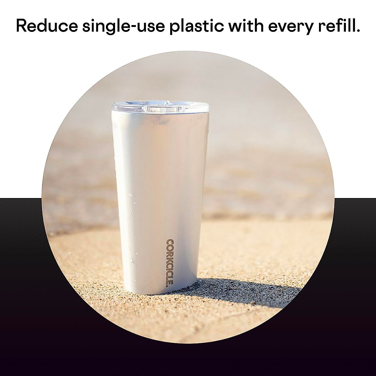 Corkcicle Marvel 24 Ounce Triple Insulated Stainless Steel Travel Cup Tumbler with Lid and Silicone Bottom for Hot and Cold Drinks, Black Panther