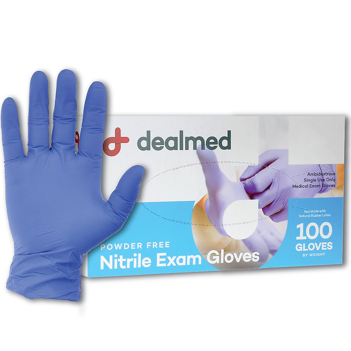 Dealmed Nitrile Medical Grade Exam Gloves, Latex Free, Disposable Gloves for Hospitals, Law Enforcement, First Response, Blue, Extra Large, 900 ct.