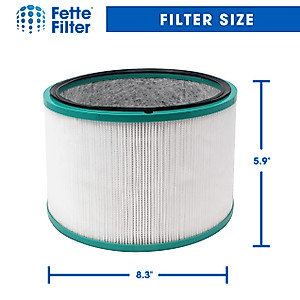 Fette Filter - 968125-03 Premium H13 True Hepa 360° Glass Filter Compatible with Dyson HP01 HP02 DP01 DP02 for Dyson Pure Hot Cool Link Desk Air Purifying Sytem Part # 968125-03 96812503 (2-Pack)