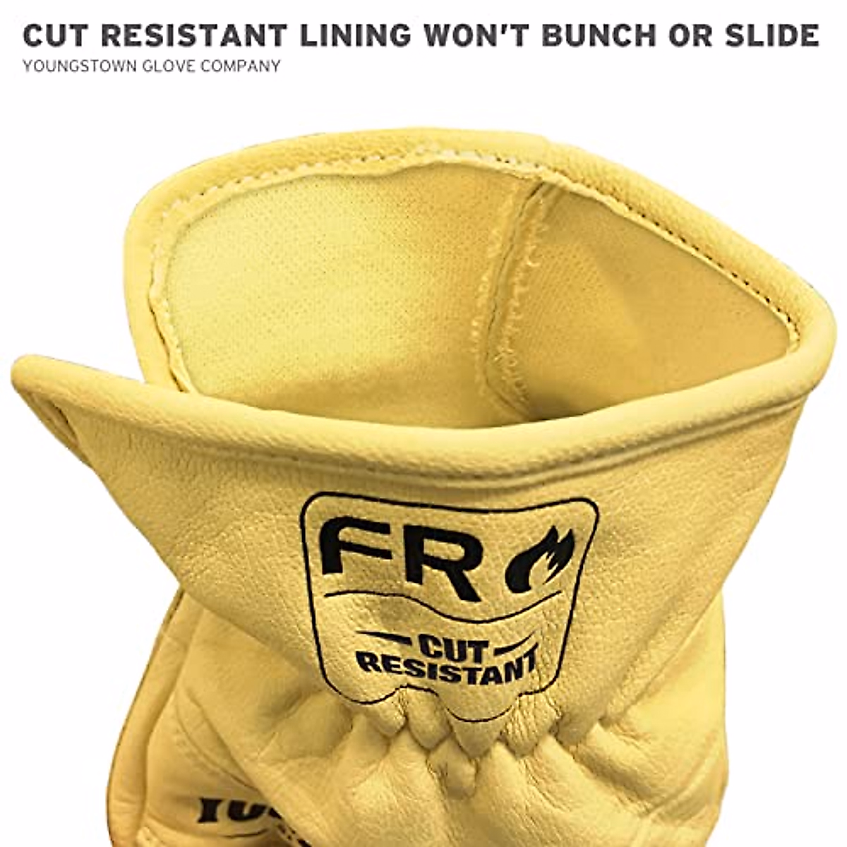 Youngstown Glove Leather Ground Utility Gloves for Men - Kevlar Lined - Cut, Puncture, Flame Resistant, Arc Rated, - Tan, X-Large