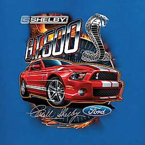 Shelby GT500 Cobra Official Ford Motors Design Cars and Trucks Men's Graphic T-Shirt, Royal, Large