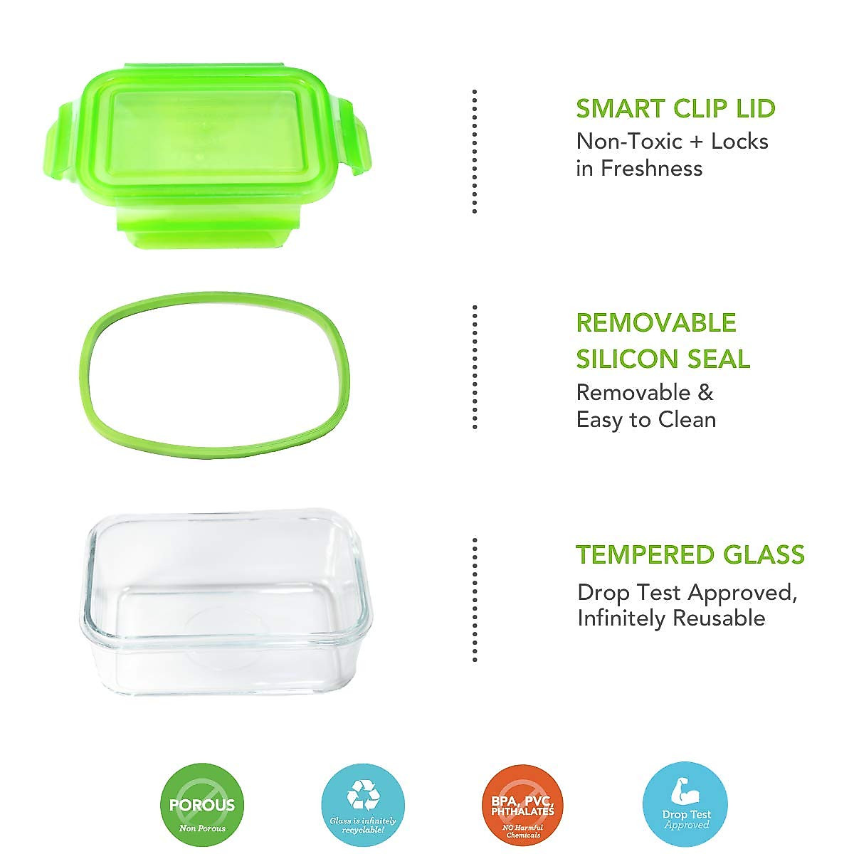 Wean Cube Glass Food Storage Raspberry Carrot Combo - Pack of 2 x 4 oz square containers Pink & Orange