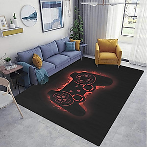 Red Game Controller Area Rug Non-Slip Carpets Floor Mat for Bedroom Living Room Home Decoration 5.2'x7.5'(Premium)