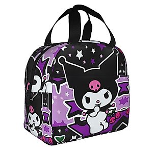 YHDVMYIS Kawaii Lunch Bag Cute Anime Insulated Portable Lunch Box Cartoon Reusable Thermal Bento Lunch Tote Cooler Bags For Women Men Office Work Picnic