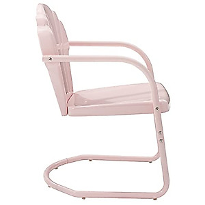 Crosley Furniture CO1029-PI Tulip Retro Outdoor Metal 2-Piece Armchair Set, Pastel Pink Gloss