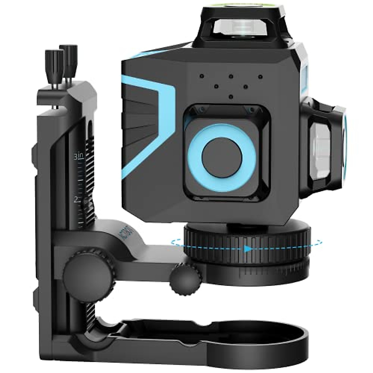 Laser Level Wall Mount Fine-tuning Bracket - ACTBOT Laser Level Line Tool Adapter 360° Magnetic Pivoting Base Tile Floor Multi-Line Point Laser L-Bracket Holder Universal 1/4" Tripod Mountable Stand