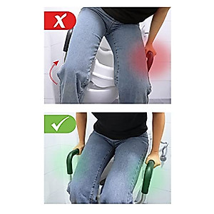 PEPE - Toilet Seat Riser with Handles, Toilet Seat Risers for Seniors, Toilet Riser with Handles, Raised Toilet Seat with Lid, Handicap Toilet Seat with Handles Over Toilet, White 4"