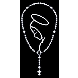 Shop Shop Virgin Mary Rosary Beads Faith Die Cut Vinyl Decal for Cars Bumper Stickers for Cars Trucks Laptops Water Bottles Windows | White | 8.5 x 4.0 Inch
