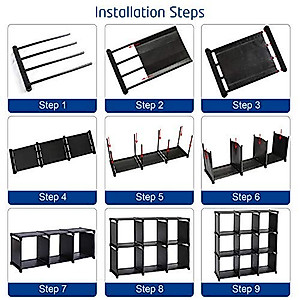SOONEEDEAR 9/6 Cube Closet System Shoes Shelves DIY Closet Organizers and Storage Cube Bookcase for Books, Clothes, Toys, Shoes and Daily Necessities,Home Furniture