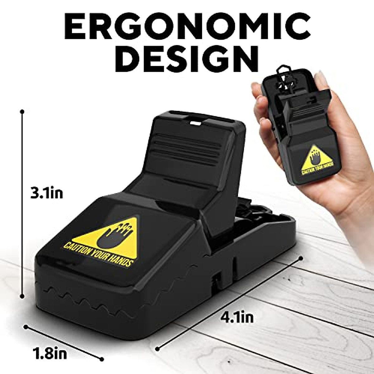 Instant Mouse Mice Traps Pack of 6 - for House, Indoor & Outdoor - Easy Setup & Reusable w/Powerful Spring - Quick & Effective Mousetrap Catcher, Best Traps to Remove Unwanted Rodents from Your Home