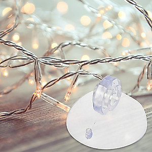 Beavorty Suction Cup Clips Christmas Light Clips 200pcs Light Suction Cup Plastic Transparent Light String Mini Suction Cup Hooks Holder for Window Glass Outdoor String Lights