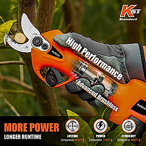Pruning Shear Battery Powered, Kebtek Electric Pruning Shears Cordless Portable Electric Pruner with 2Pack 2Ah Rechargable Batteries -16.8V 25MM(0.98Inch)Cutting Diameter2