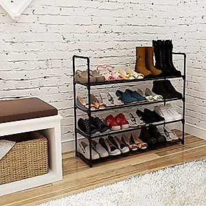TAZSJG 4 Layers Metal Shoes Rack Home Assemble Modern Strong Bearing Storage Shelf