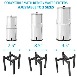 TonGass Adjustable Multi-use Countertop Stand Compatible with Berkey Water Filters Water Dispenser Stand Use for Berkey Water Filter System Replacement Countertop Water Filter Stand