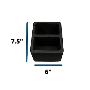 Polar Whale Remote Control Holder Stylish Storage Tray for Sofa Bed Couch Floor Car RV Lounge TV Room Desk or Table Durable Black Foam 2 Compartments 7.5 x 6 Inches