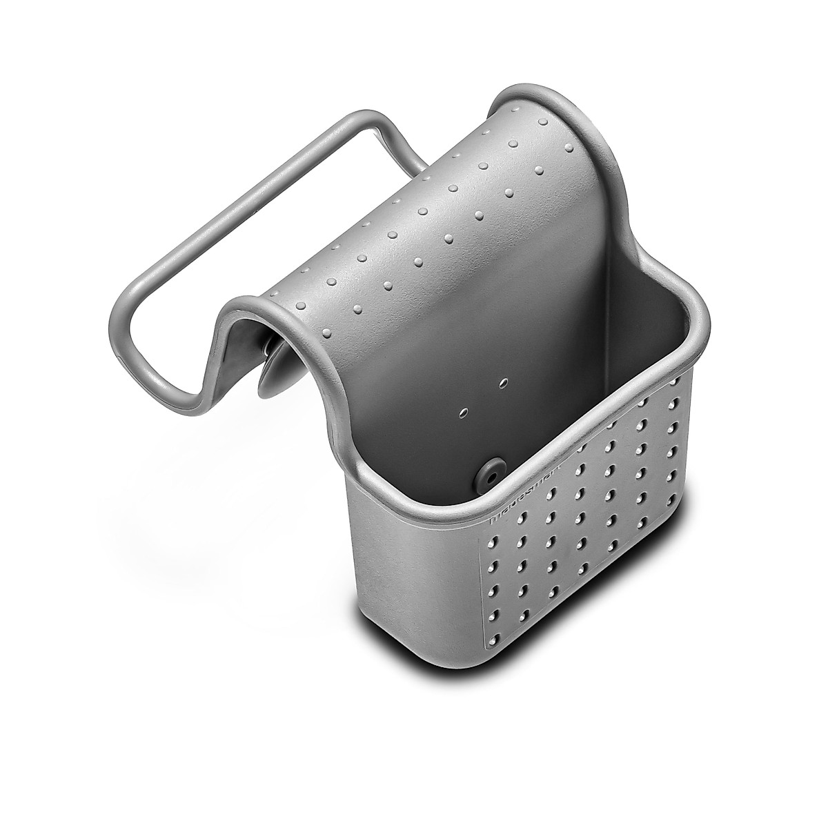 madesmart Over-The-Sink Towel and Sponge Saddle with Ventilation Holes, Dish Cloth and Sponge Holder Sink Caddy for Divided Sinks, Silver