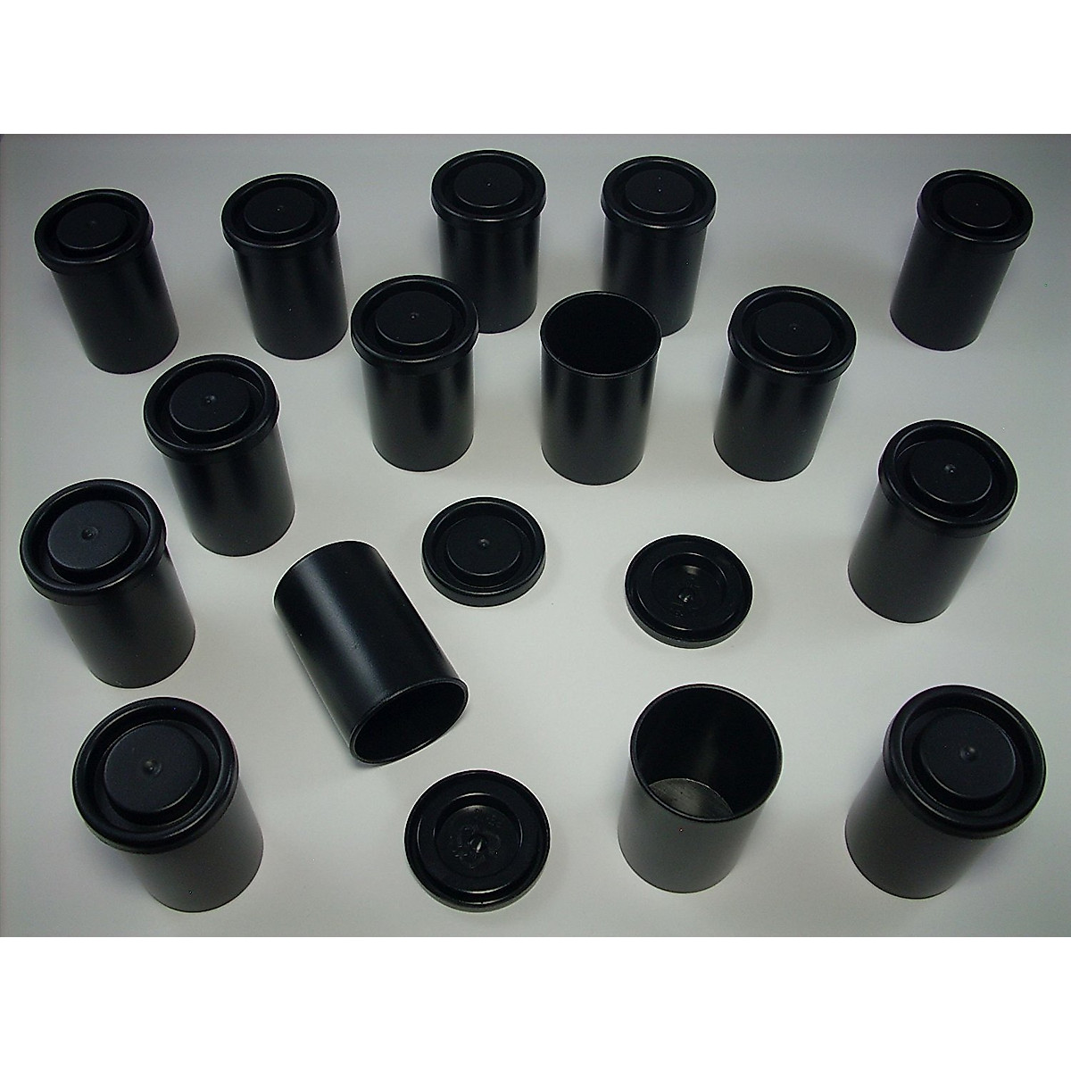 CTKcom 35MM Film Canisters(24 Pack)- Tight Sealing Lids on All Canisters for Travel or Small Storage and Geocaching,24 Pack(Black)