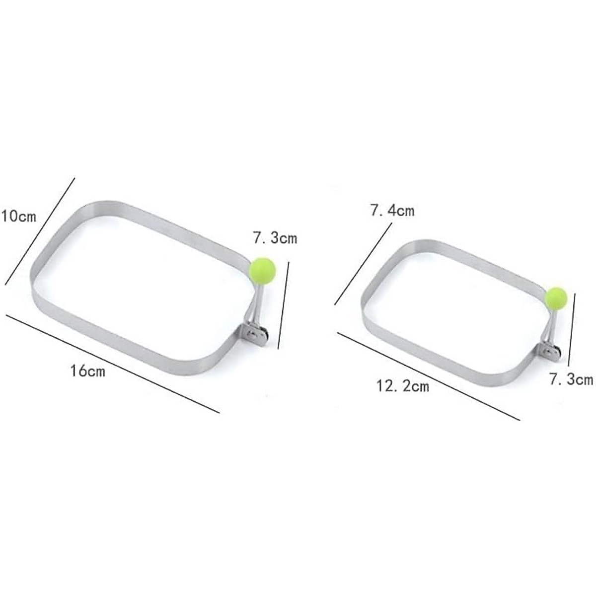 Egg Rings, Stainelss Steel Egg Cooking Rings, Rectangle Crumpet Ring Mold, Pancake Mold For Frying Eggs And Omelet Specialty Cookware Silver