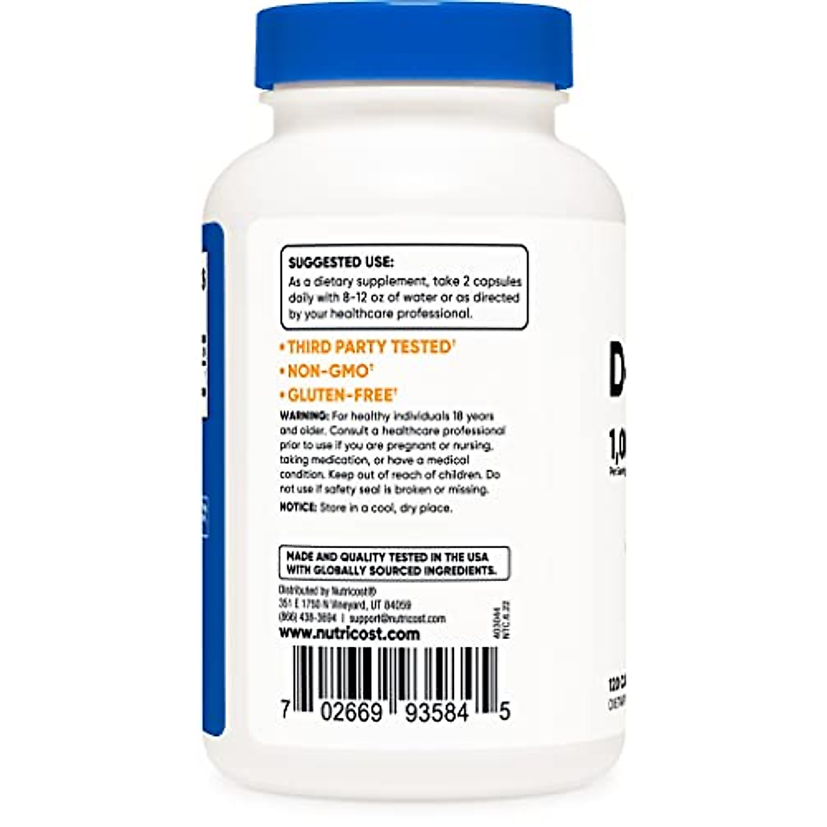Nutricost D-Mannose 1000mg Per Serving, 120 Capsules - 500mg Per Capsule, Urinary Tract Health, Non-GMO and Gluten Free