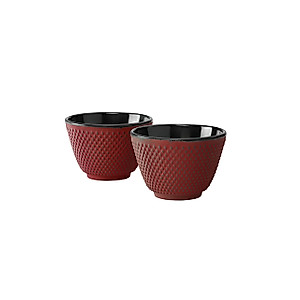 bredemeijer Cast Iron Tea Cups Red XILIN Set of 2