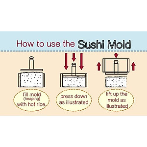 Clear Acrylic Musubi Rice Press Maker with Rectangular Handle Food Safe