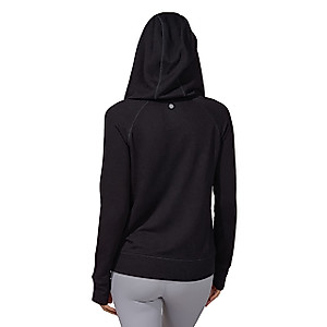 90 Degree By Reflex Womens Full-Zip Fleece Lined Hoodie Sweatshirt Jacket - Black - Medium