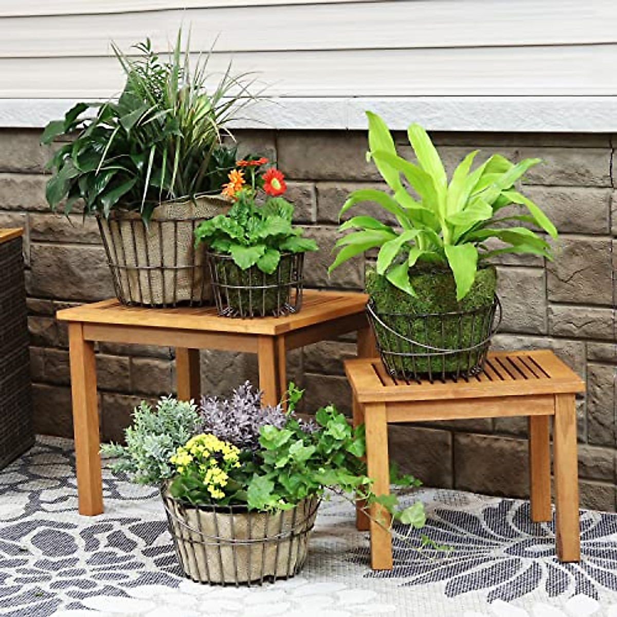 Sunnydaze 4-Piece Rustic Metal Nesting Baskets with Handles - Farmhouse Style Bins for Indoor/Outdoor Home Storage and Decor