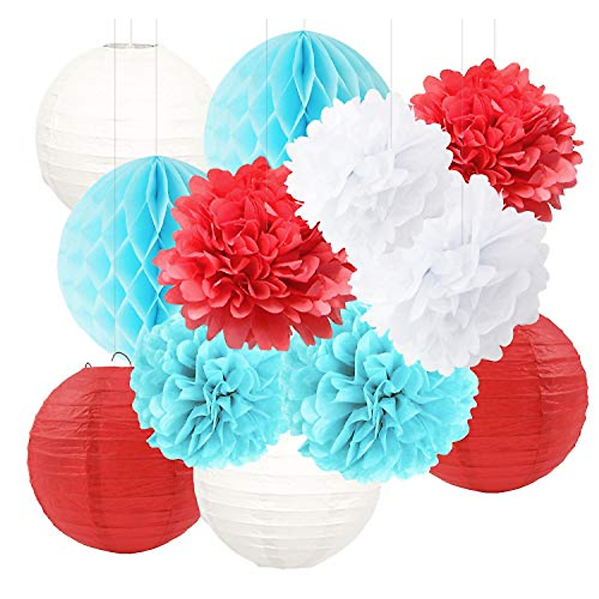 Dr. Seuss The Cat in The Hat Birthday Decorations/Thing 1 and Thing 2 Party Decorations/Dr. Seuss Baby Shower Decorations Blue White Red/Circus Carnival Party Decorations/2023 Nurse Graduation