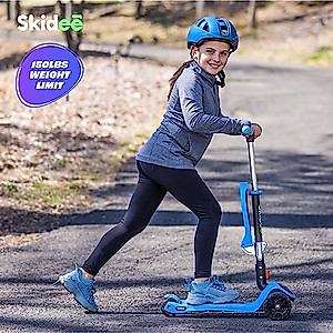 Kick Scooters for Kids Ages 3-5 (Suitable for 2-12 Year Old) Adjustable Height Foldable Scooter Removable Seat, 3 LED Light Wheels, Rear Brake, Wide Standing Board, Outdoor Activities for Boys/Girls