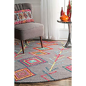 nuLOOM Belini Hand Tufted Wool Area Rug, 9' 6" x 13' 6", Grey