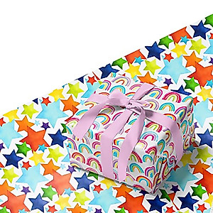 Wrapping Paper Roll - 17 Inch X 120 Inch Per Roll - 3 Different Design Gift Wrap Paper for Birthday, Baby Shower Celebrate Occasions