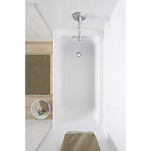 KOHLER 7272-CP Clearflo Slotted Overflow Bath Drain with Toe-Tap Stopper, Above- or Through-the-Floor Placement, Polished Chrome